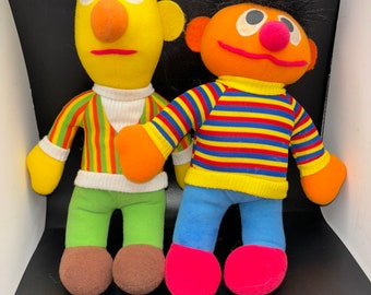 Vintage Playskool Bert and Ernie Plush Dolls Etsy