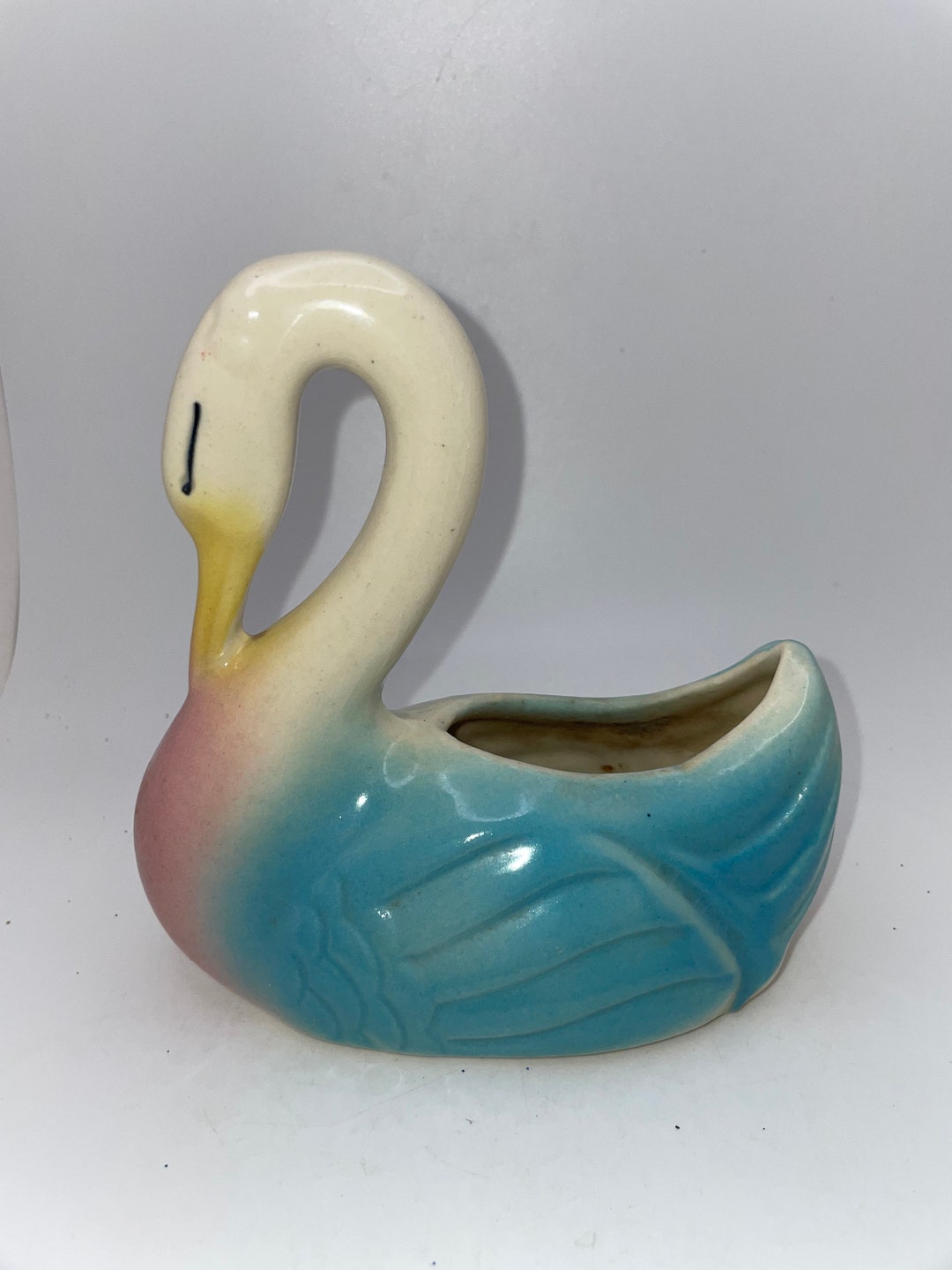 Pink & Blue Mini Swan Planter - Etsy