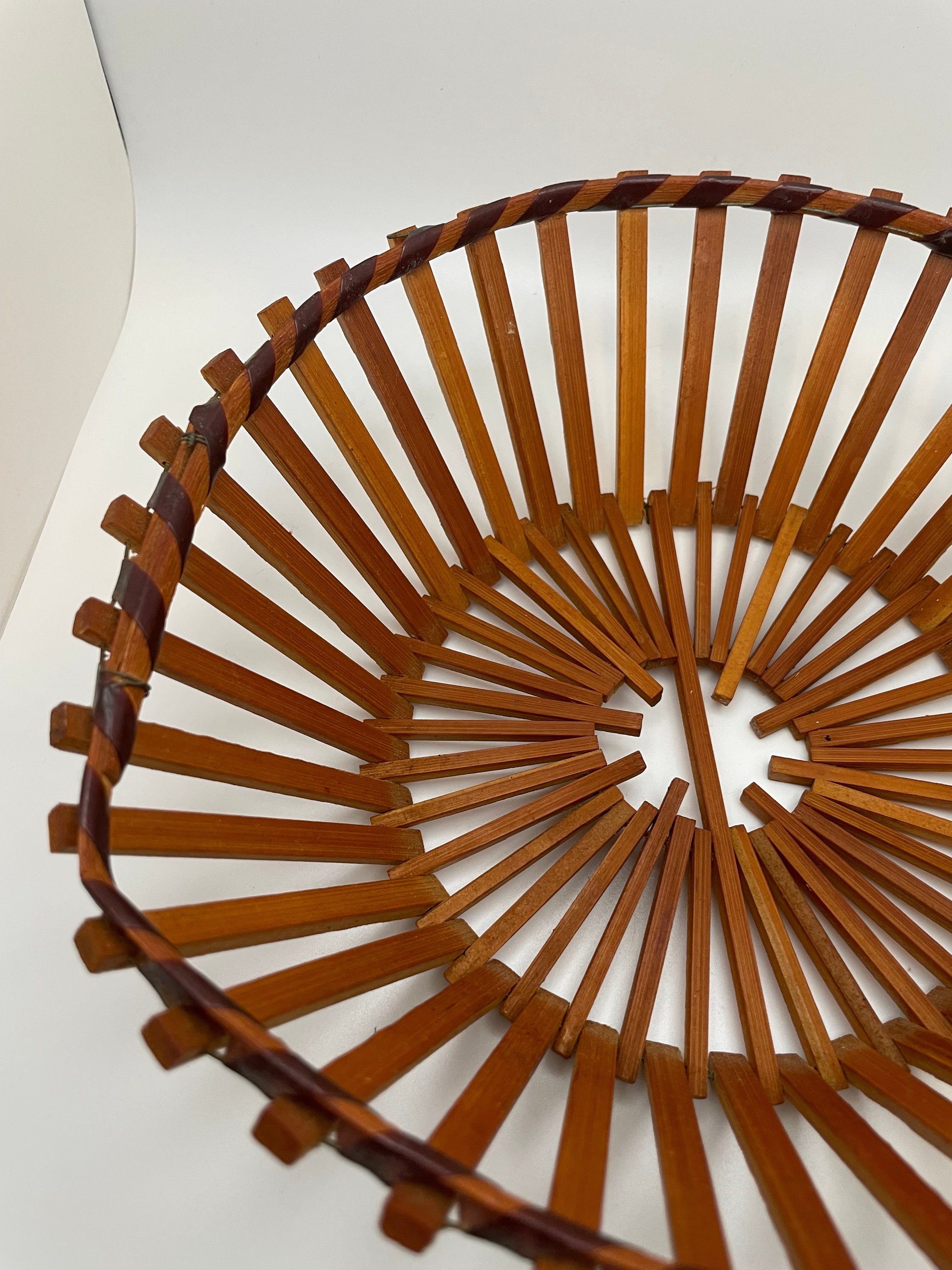 MCM Wooden Slat Bowl - Etsy