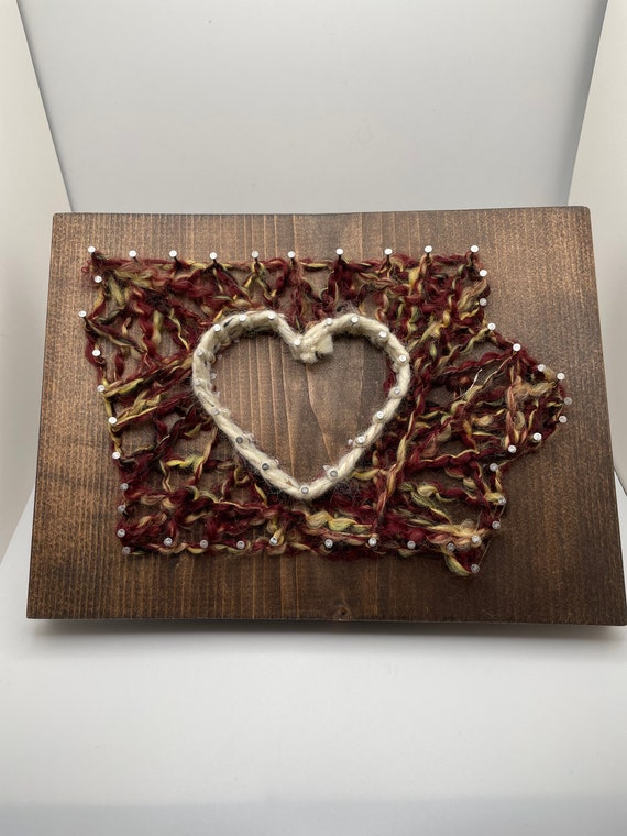 Iowa String Art Wood Sign - Etsy