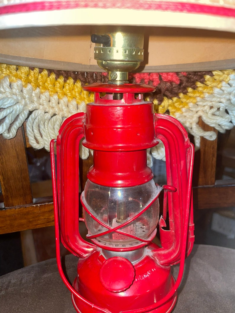 Vintage Wall Mount Red Lantern Lamp- Works - Etsy