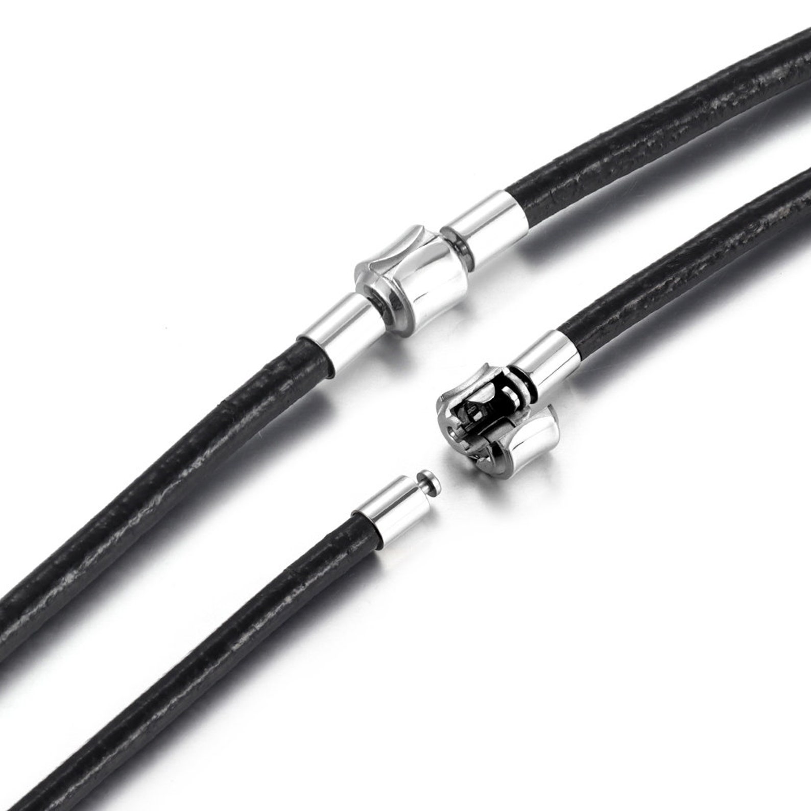 Stainless Steel Europe Clasps for Leather Bracelet Making, 3mm 4mm Hole ...