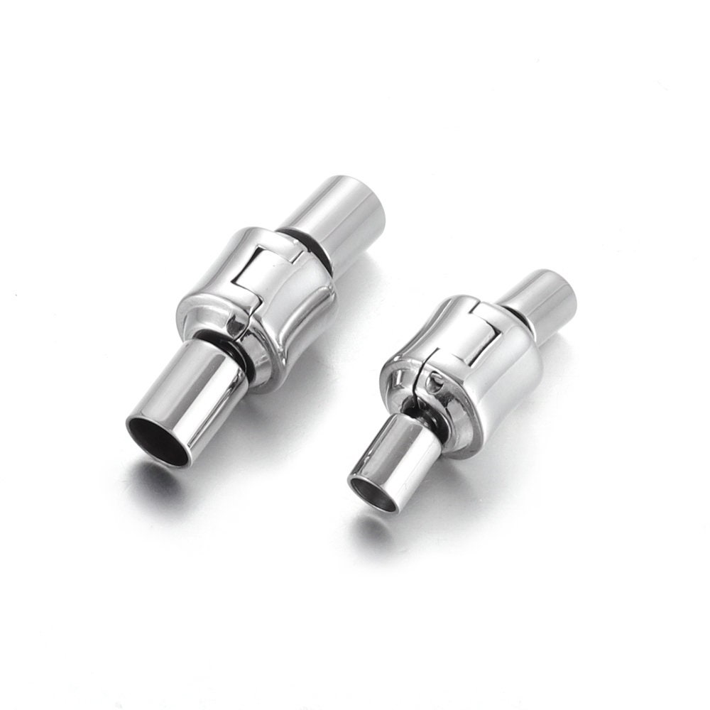 Stainless Steel Europe Clasps for Leather Bracelet Making, 3mm 4mm Hole ...