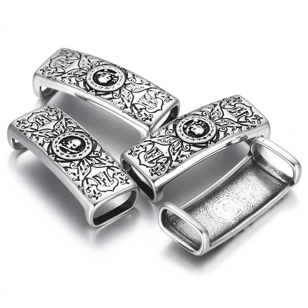 Stainless Steel Patterned Slide Beads Charms Fit 12x6mm - Etsy