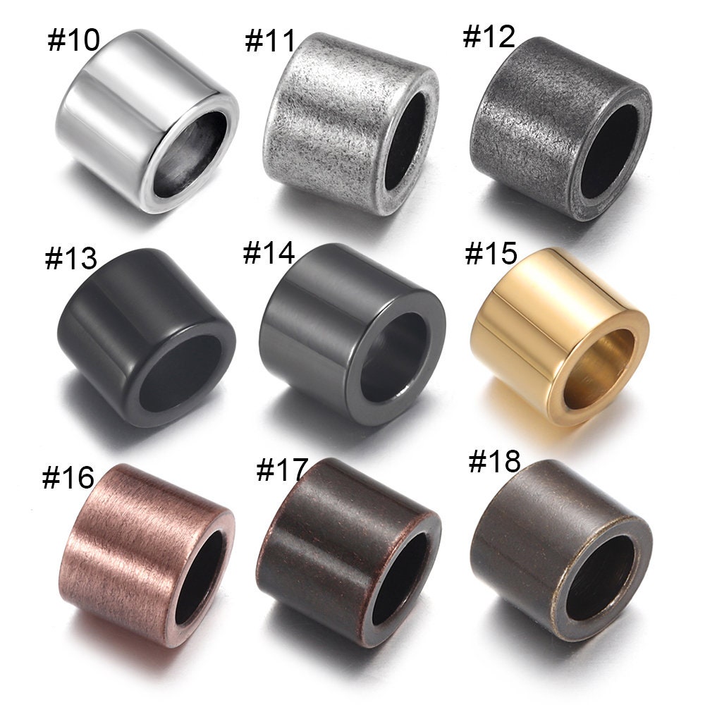 Stainless Steel 6.5mm Hole Beard Hair Beads , Leather Bracelets Making ...