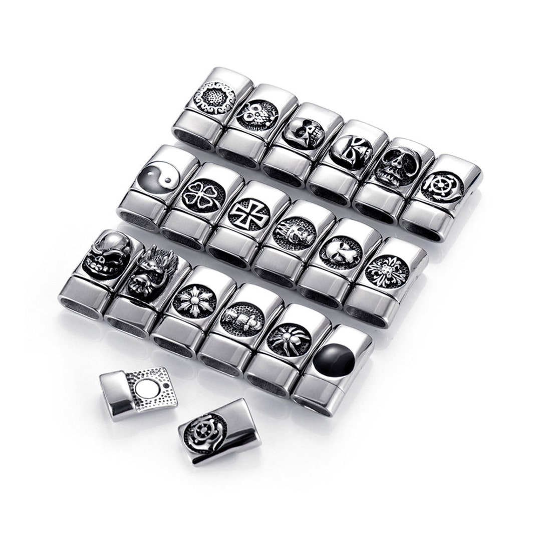 Stainless Steel Magnetic Clasps for Leather Bracelet, 126mm Hole, Cross ...