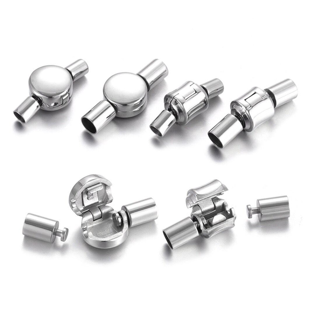 Stainless Steel Europe Clasps for Leather Bracelet Making, 3mm 4mm Hole ...