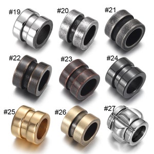 Stainless Steel 6.5mm Hole Beard Hair Beads , Leather Bracelets Making ...