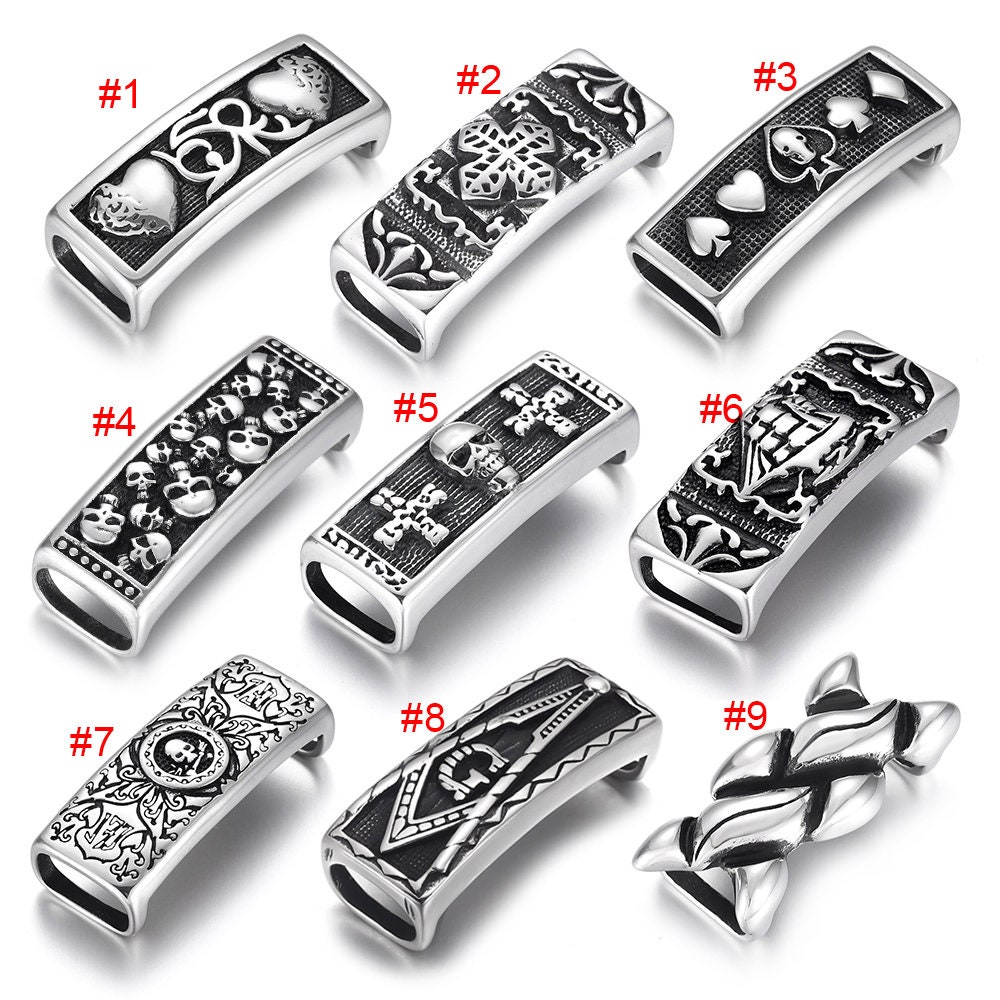 Stainless Steel Patterned Slide Beads Charms Fit 12x6mm - Etsy