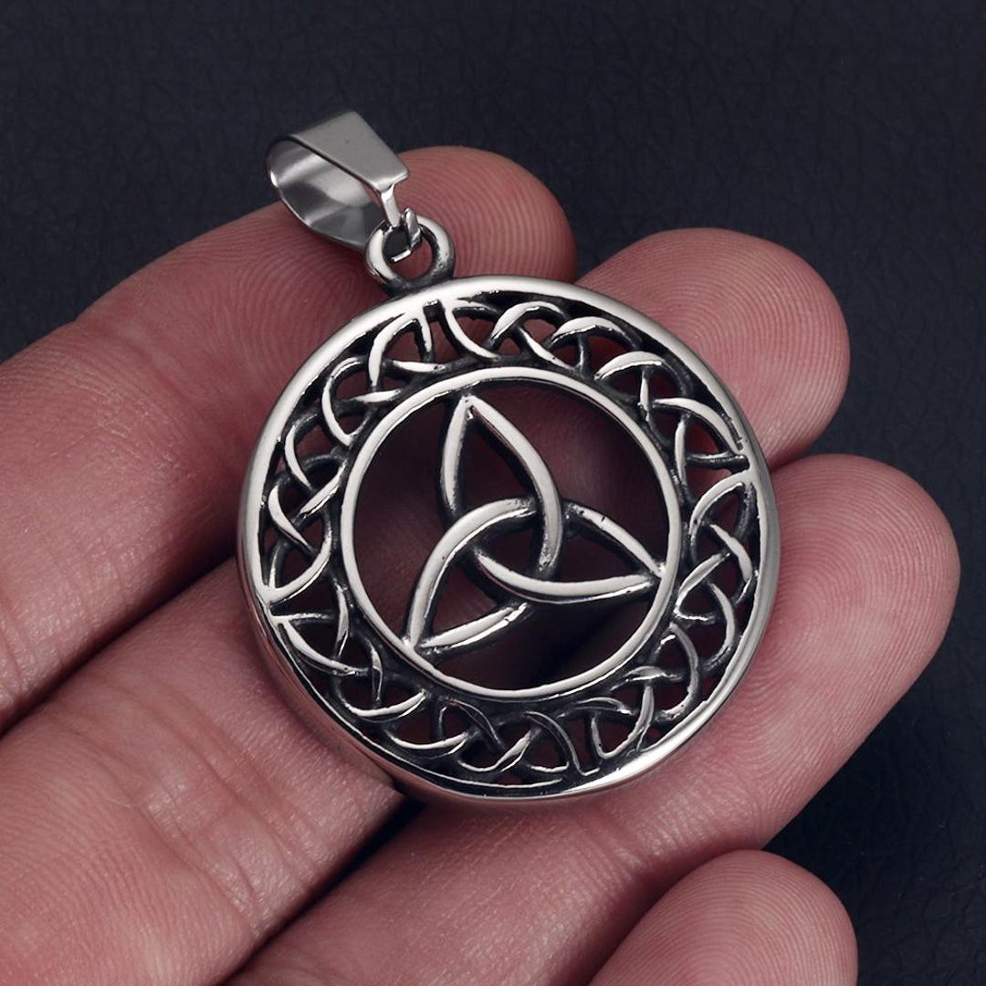 Viking Rune Stainless Steel Triquetra Pendant, Infinity Knots Trinity ...