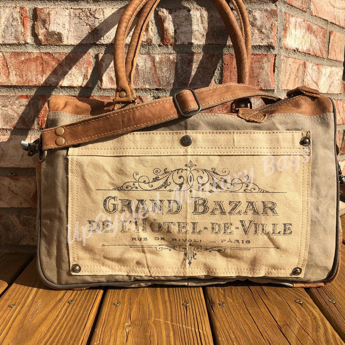 Upcycled Military Tent Canvas Tote Bag, Grand Bazar Crossbody - Etsy