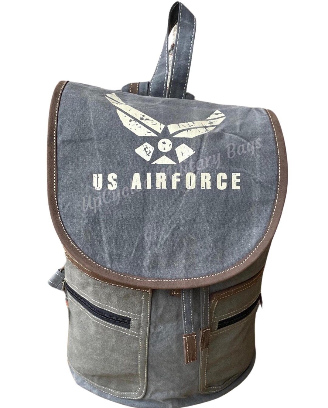 Sustainable Upcycled US Air Force Backpack: Repurposed Military Tent ...