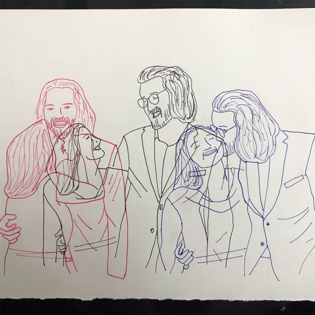 Photobooth Collage Line Drawing - Etsy