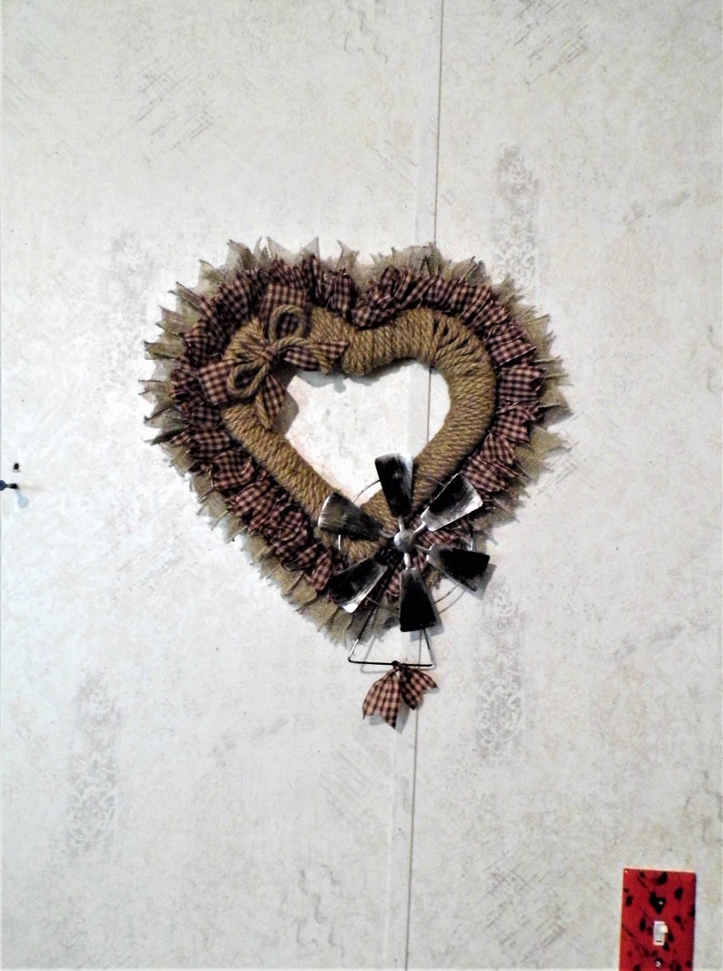 Country Heart Wreath, Rustic Heart Wreath, Farm Heart Wreath, Heart ...