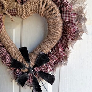 Country Heart Wreath, Rustic Heart Wreath, Farm Heart Wreath, Heart ...