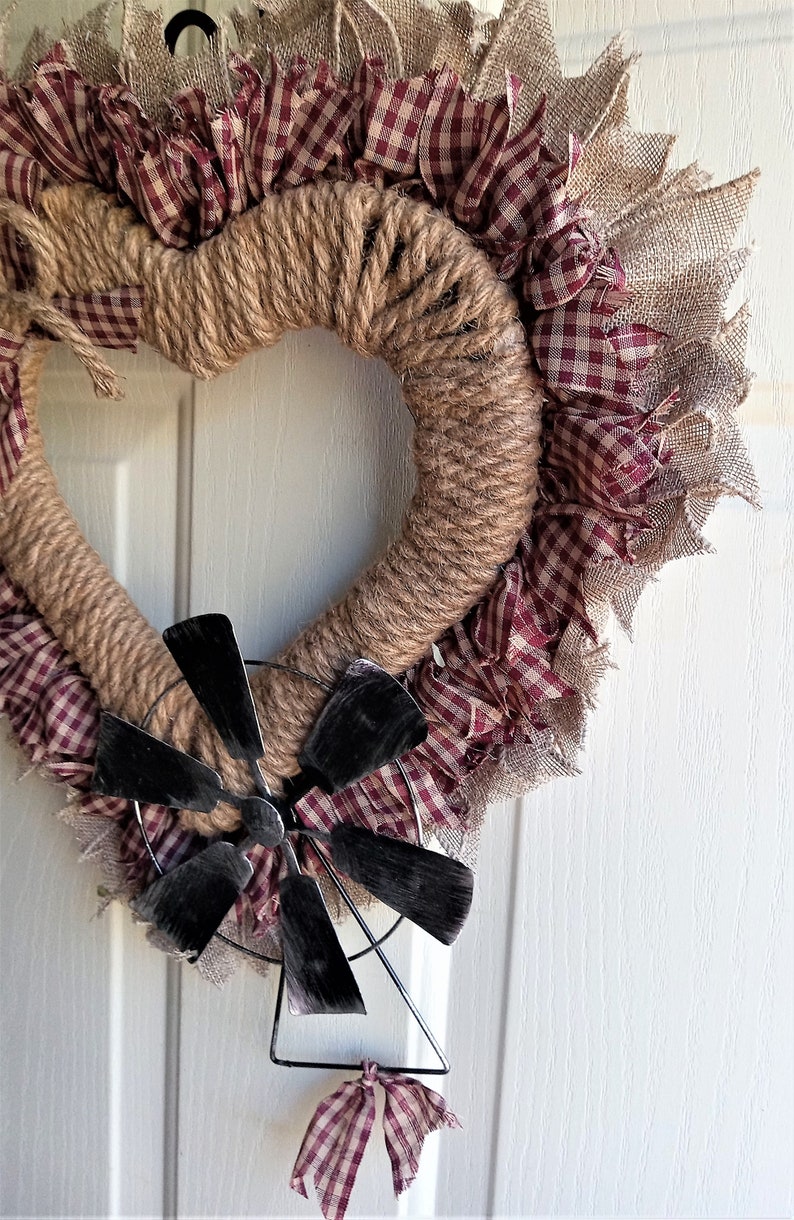Country Heart Wreath, Rustic Heart Wreath, Farm Heart Wreath, Heart ...