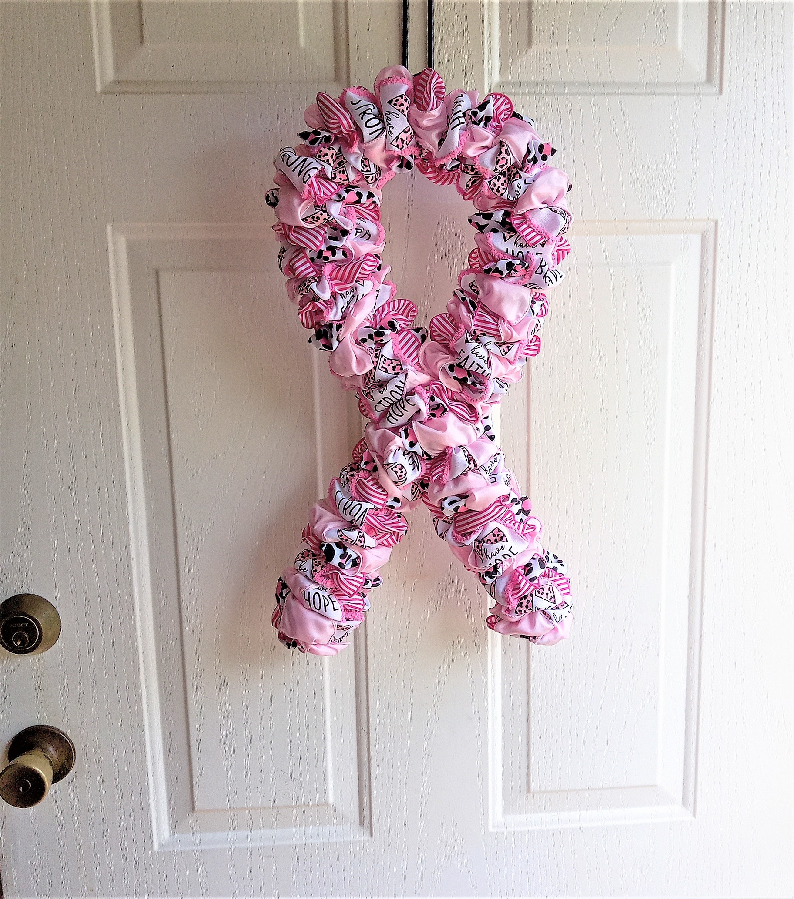 Awareness Ribbon Wreath, Breast Cancer Awareness Wreath, Pick October ...