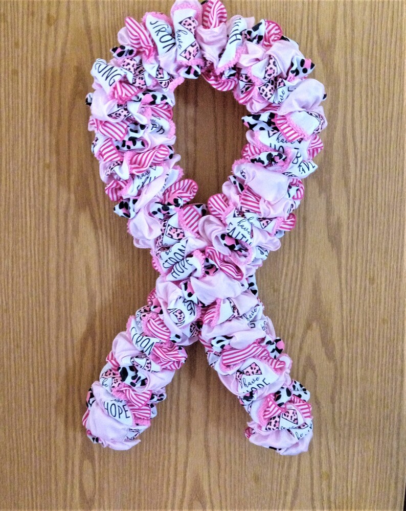 Awareness Ribbon Wreath, Breast Cancer Awareness Wreath, Pick October ...