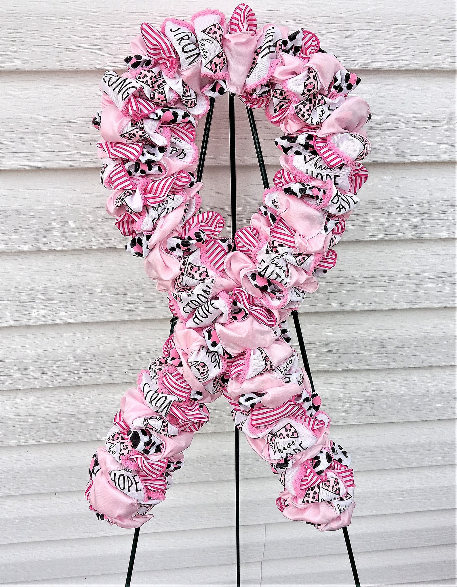 Awareness Ribbon Wreath, Breast Cancer Awareness Wreath, Pick October ...
