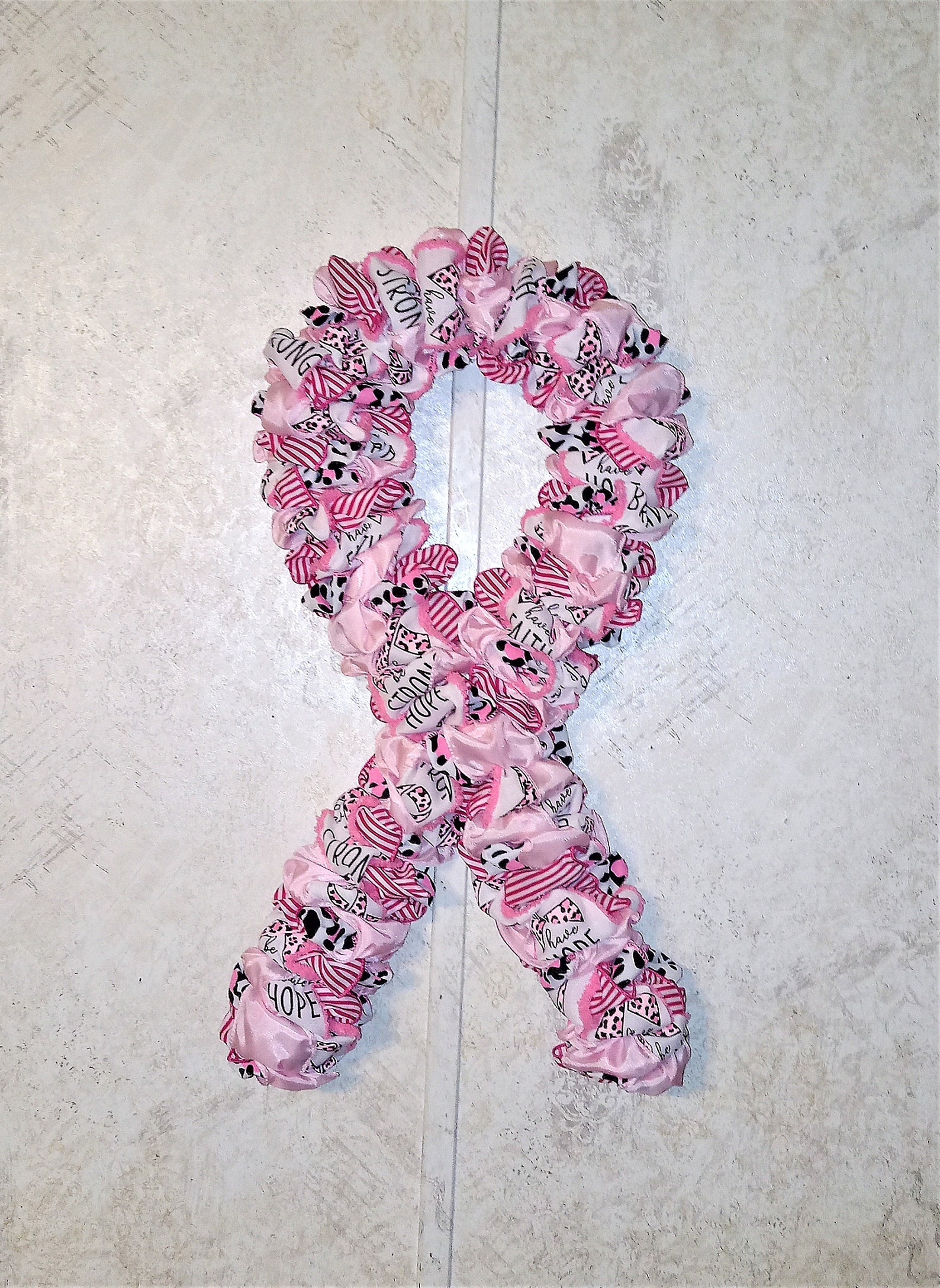 Awareness Ribbon Wreath, Breast Cancer Awareness Wreath, Pick October ...