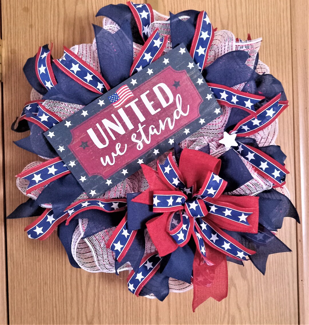 Patriotic Wreath, United We Stand, Flag Wreath, United We Stand Wreath ...