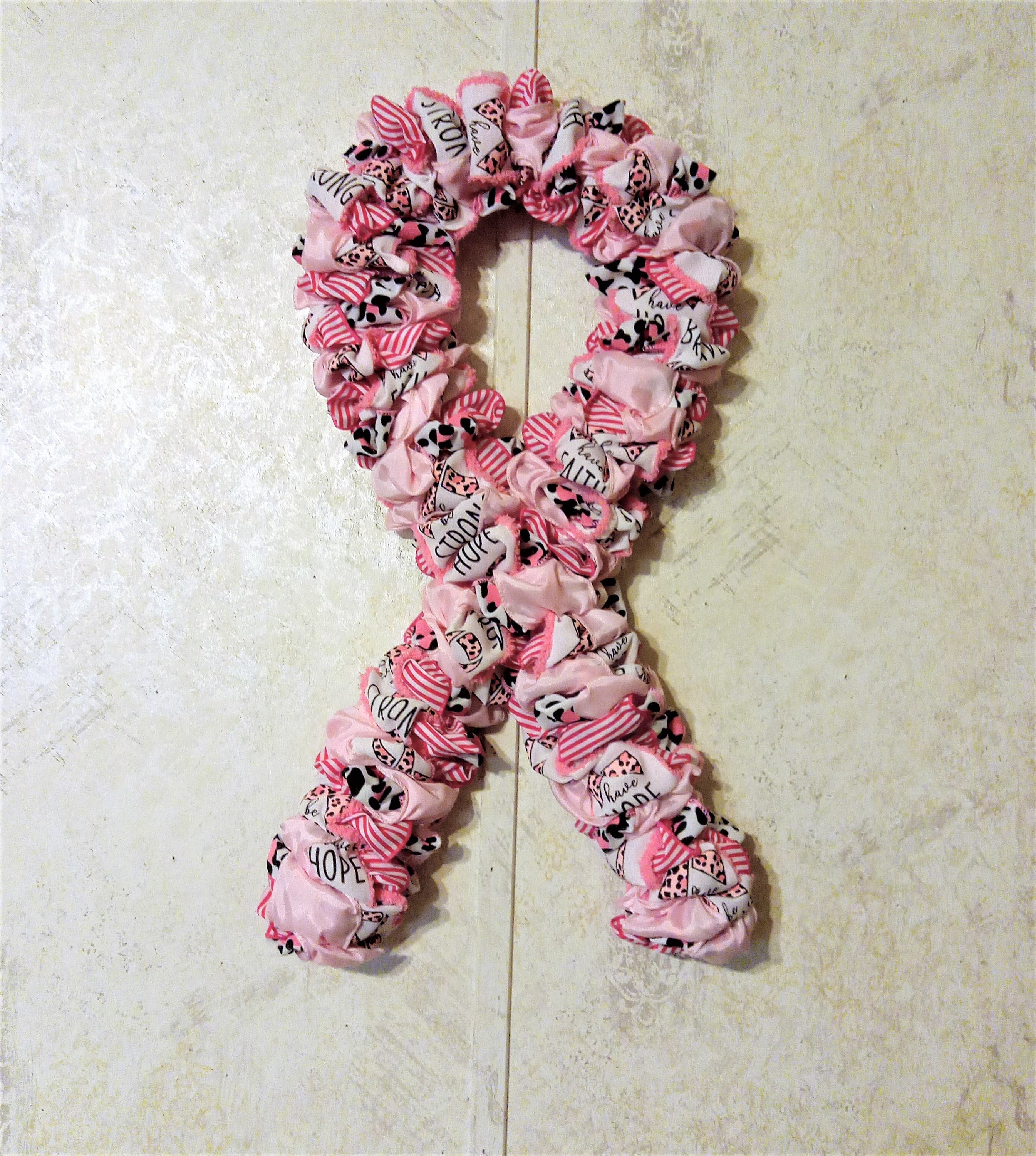 Awareness Ribbon Wreath, Breast Cancer Awareness Wreath, Pick October ...