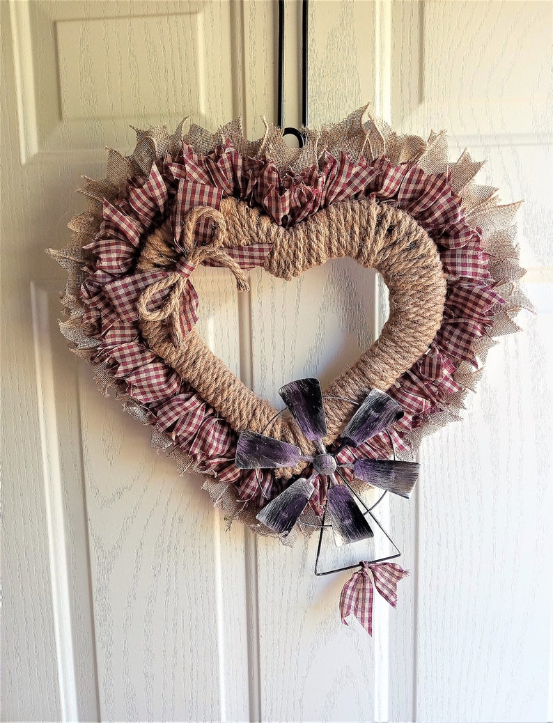 Country Heart Wreath, Rustic Heart Wreath, Farm Heart Wreath, Heart ...