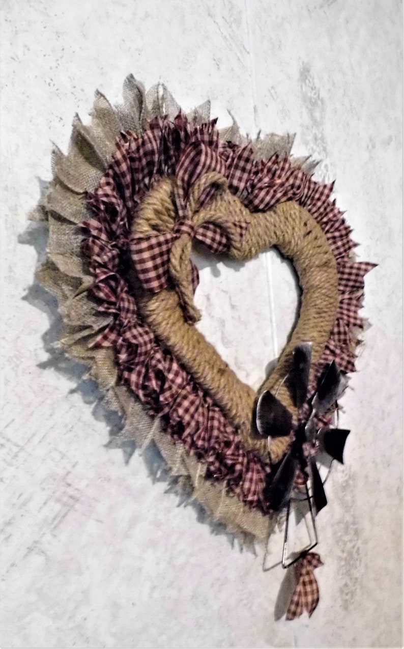 Country Heart Wreath, Rustic Heart Wreath, Farm Heart Wreath, Heart ...