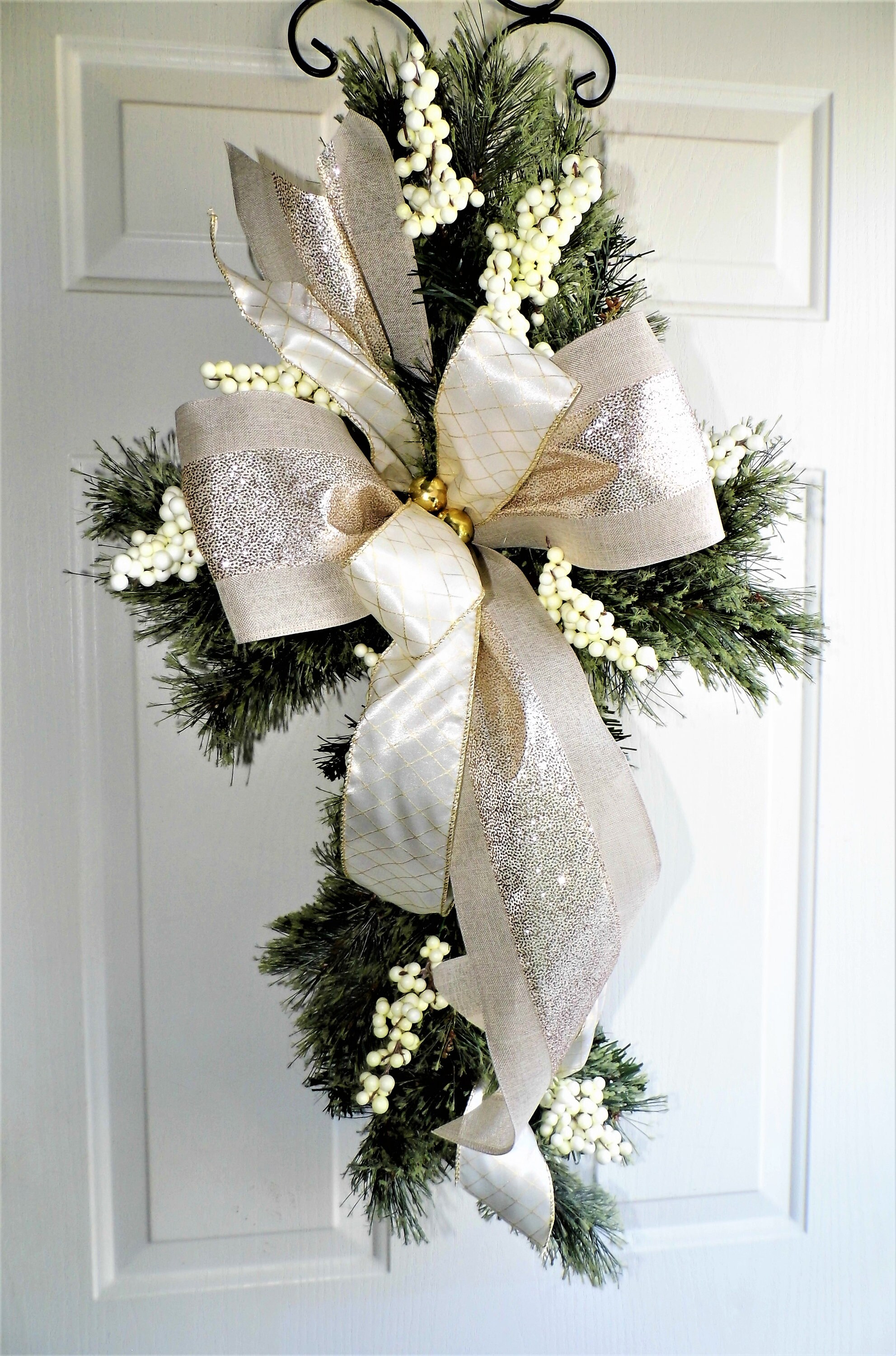 Ivory Berry Cross, Winter Cross, Cemetery Cross, Funeral Cross, Easter ...