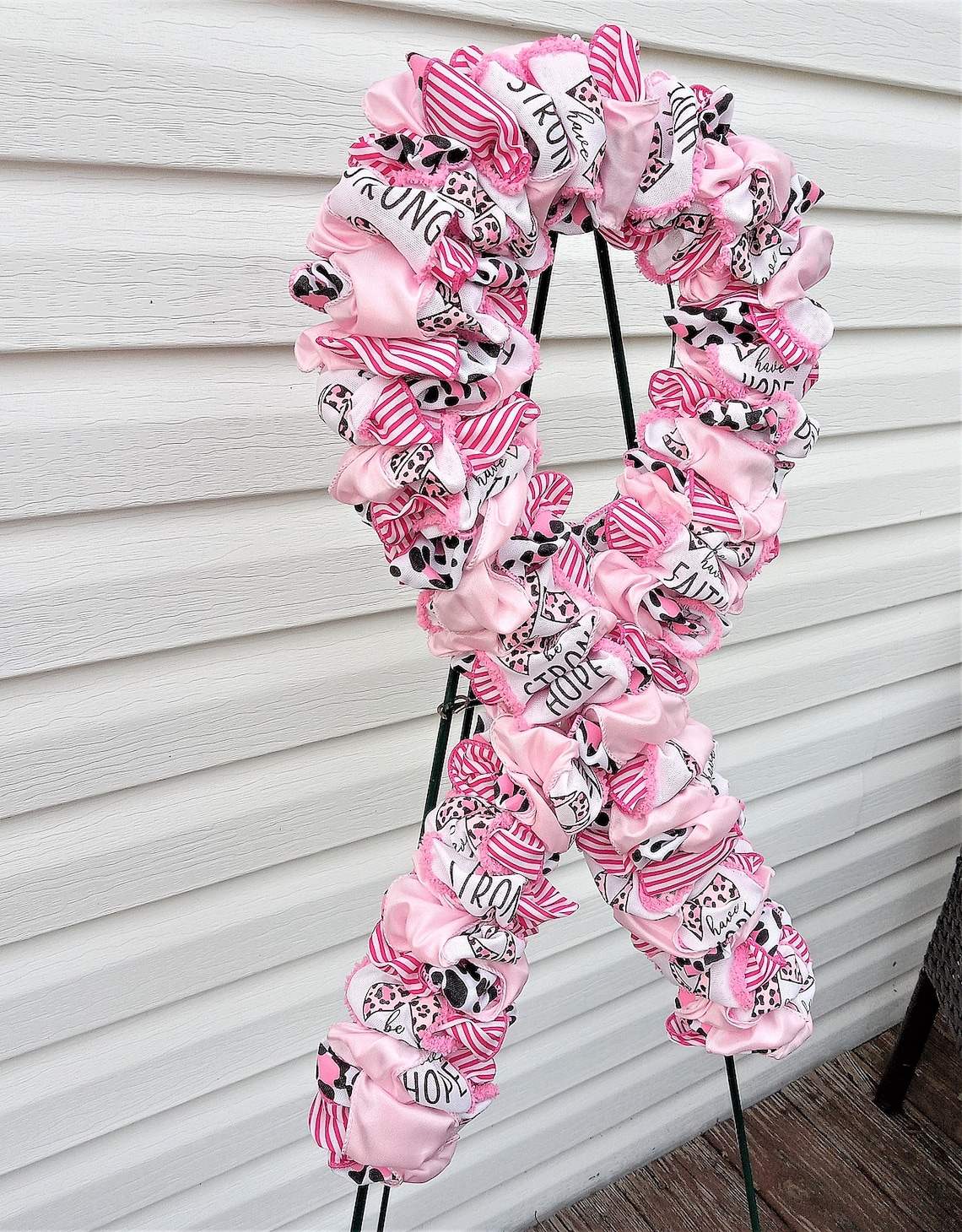 Awareness Ribbon Wreath, Breast Cancer Awareness Wreath, Pick October ...