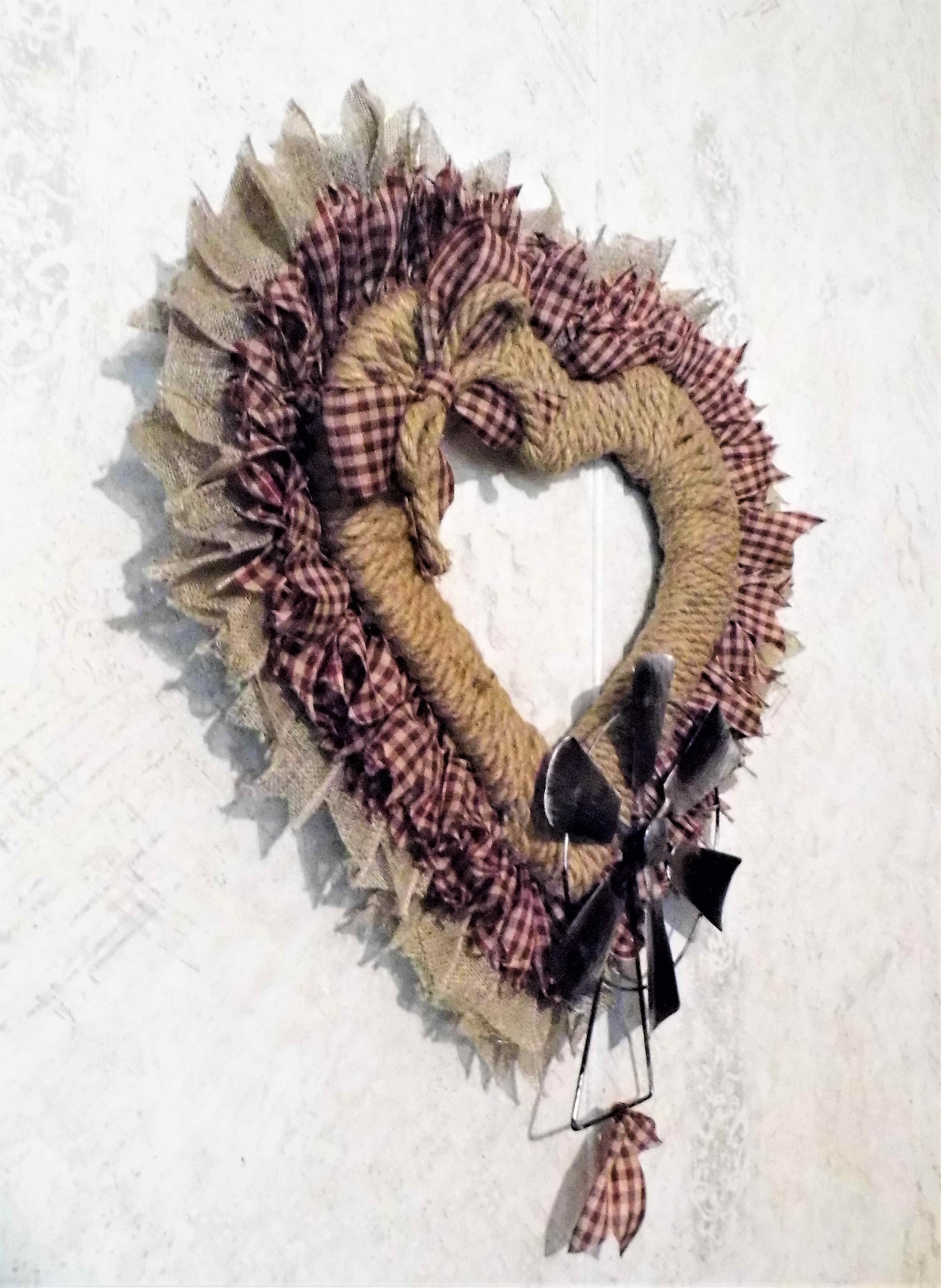 Country Heart Wreath, Rustic Heart Wreath, Farm Heart Wreath, Heart ...