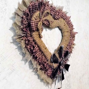 Country Heart Wreath, Rustic Heart Wreath, Farm Heart Wreath, Heart ...