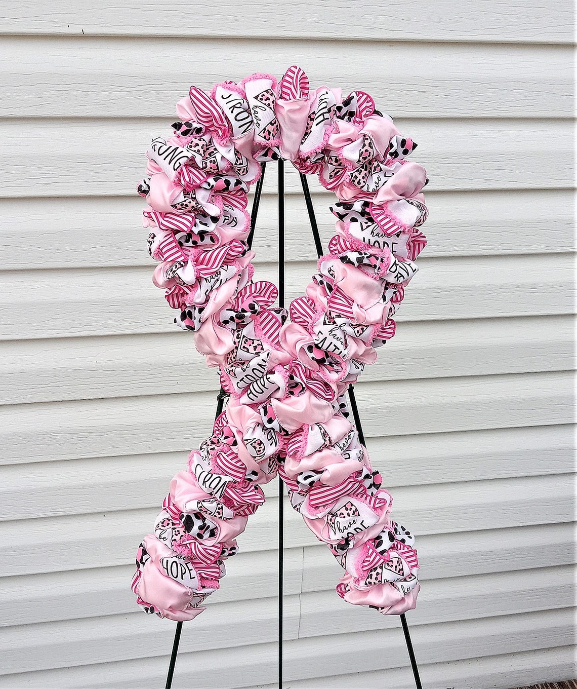 Awareness Ribbon Wreath, Breast Cancer Awareness Wreath, Pick October ...