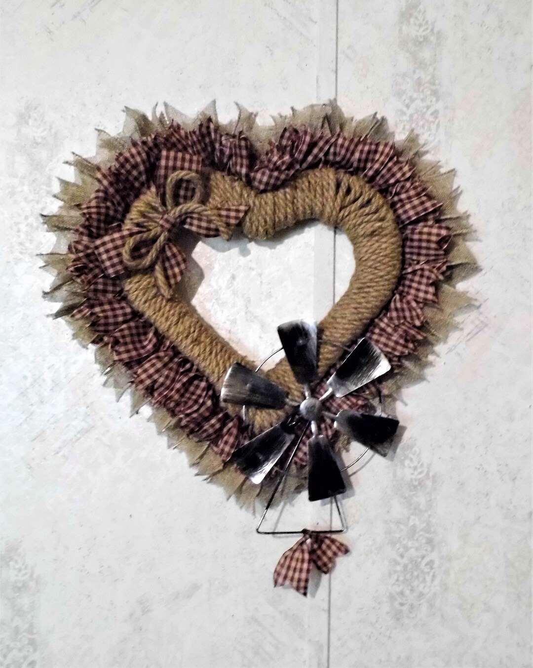 Country Heart Wreath, Rustic Heart Wreath, Farm Heart Wreath, Heart ...