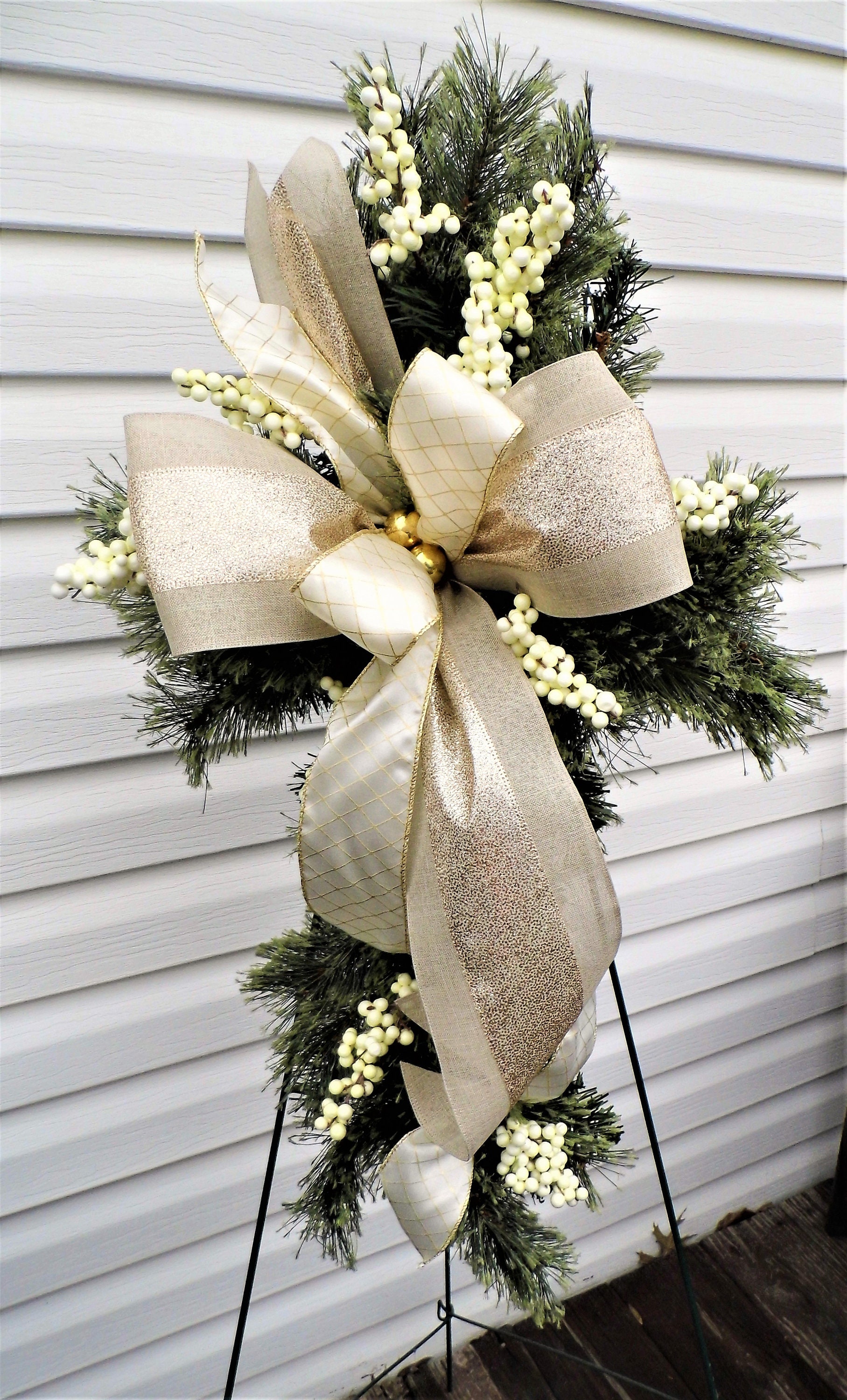 Ivory Berry Cross, Winter Cross, Cemetery Cross, Funeral Cross, Easter ...