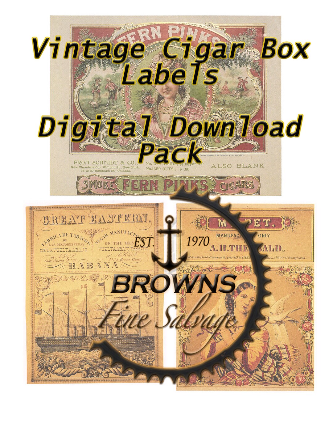 Vintage Cigar Box Labels DIGITAL DOWNLOAD - Etsy