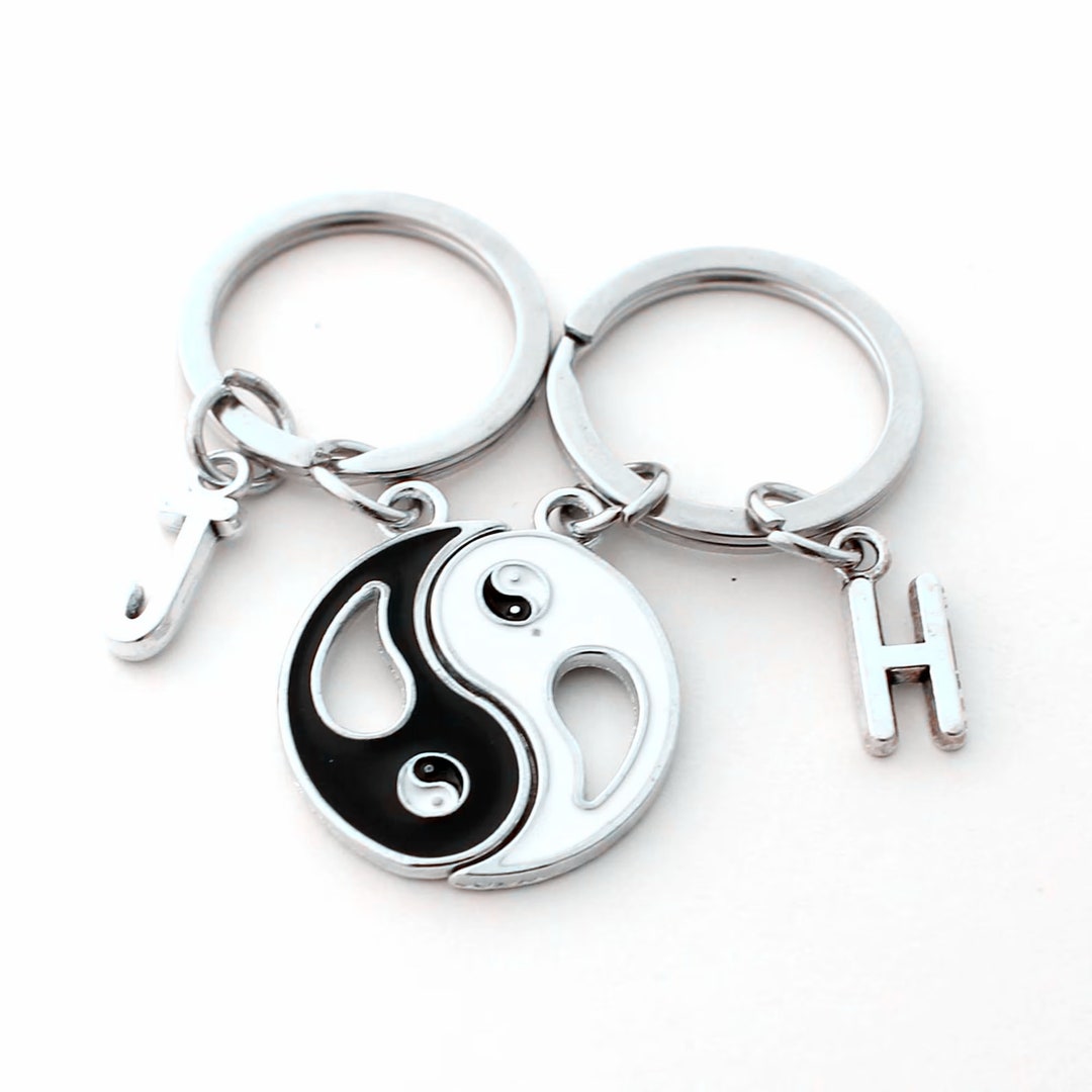 Ying Yang Keyrings, Personalised Yin Yang Keychains, Best Friends Gifts ...