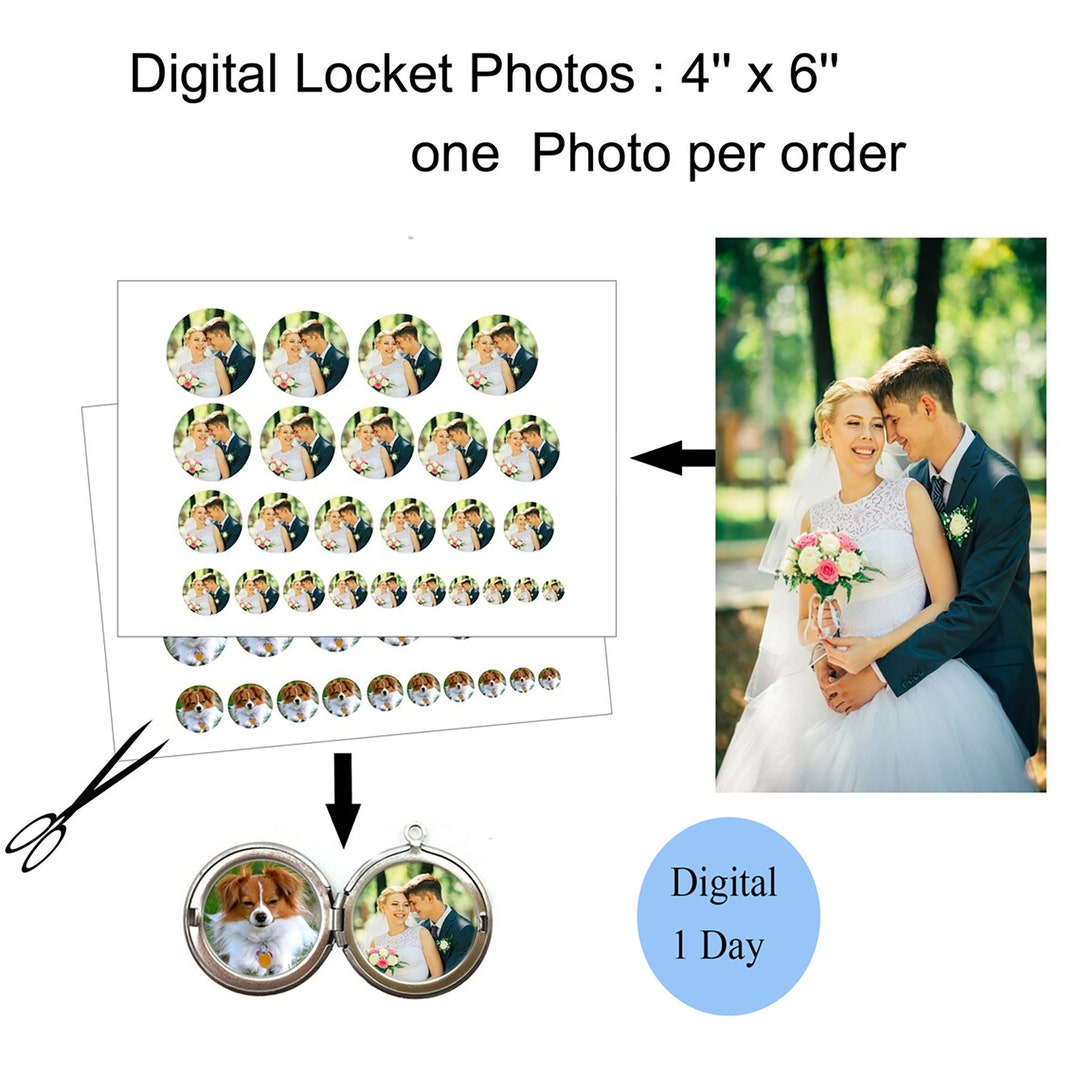Custom Digital Photo Print Circle Shaped Locket Size Photo Digital ...