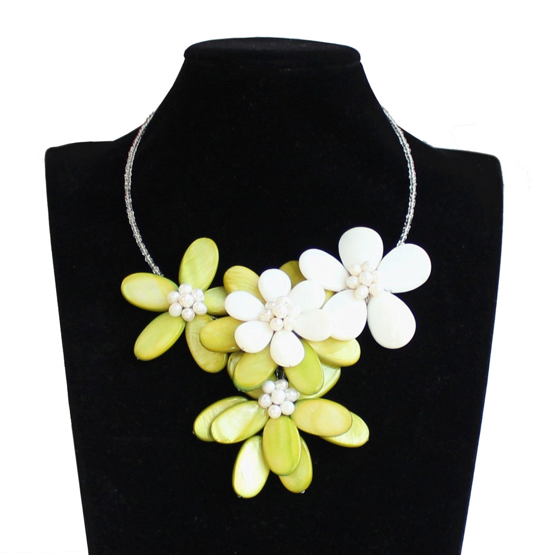 Colorful Shell Necklace Shell Flower Necklace Choker Necklace Mother's ...