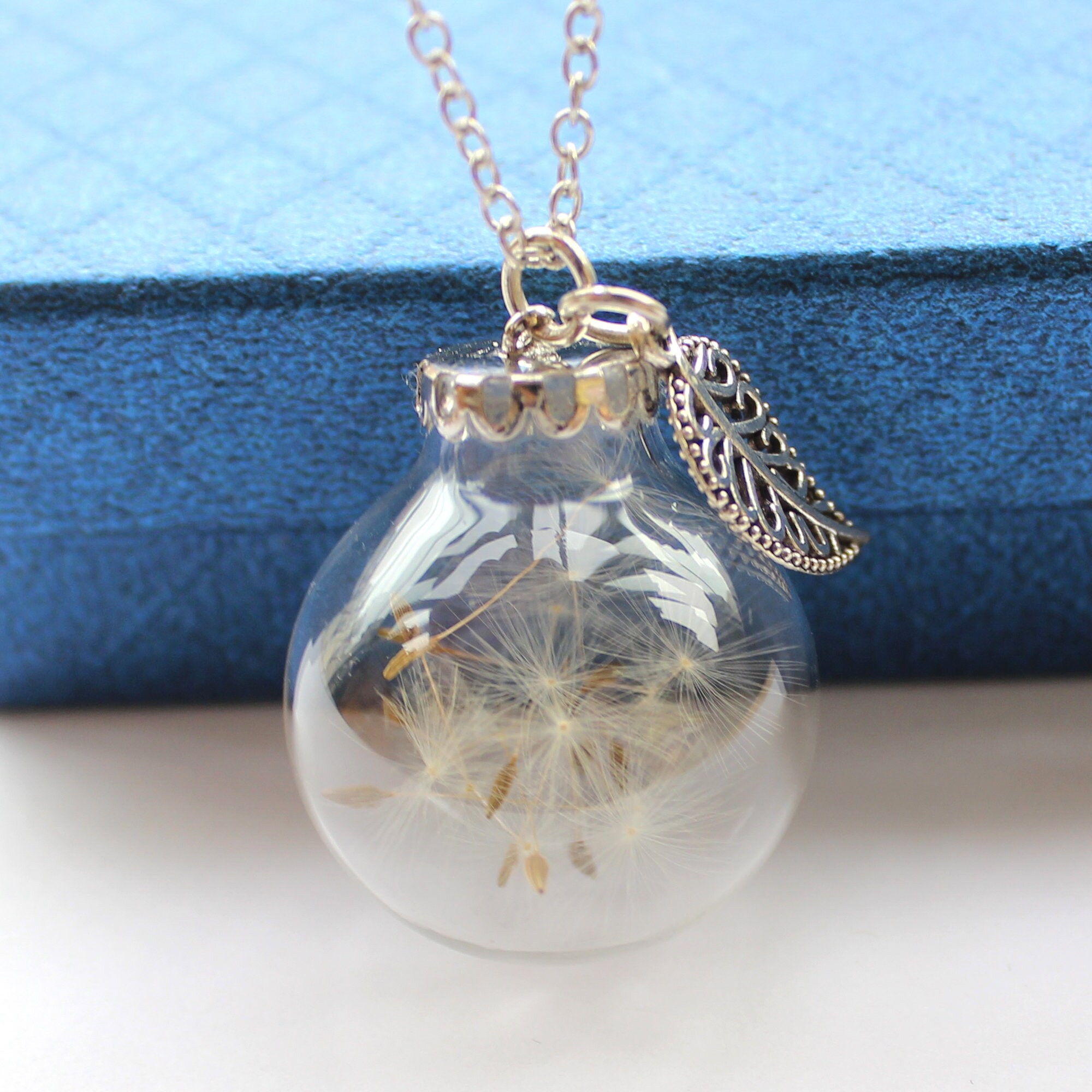 Real Dandelion Wish Necklace Dandelion Necklace Glass Globe | Etsy