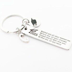 Custom Initial Graduation Keychain: Inspirational Stainless Steel ...