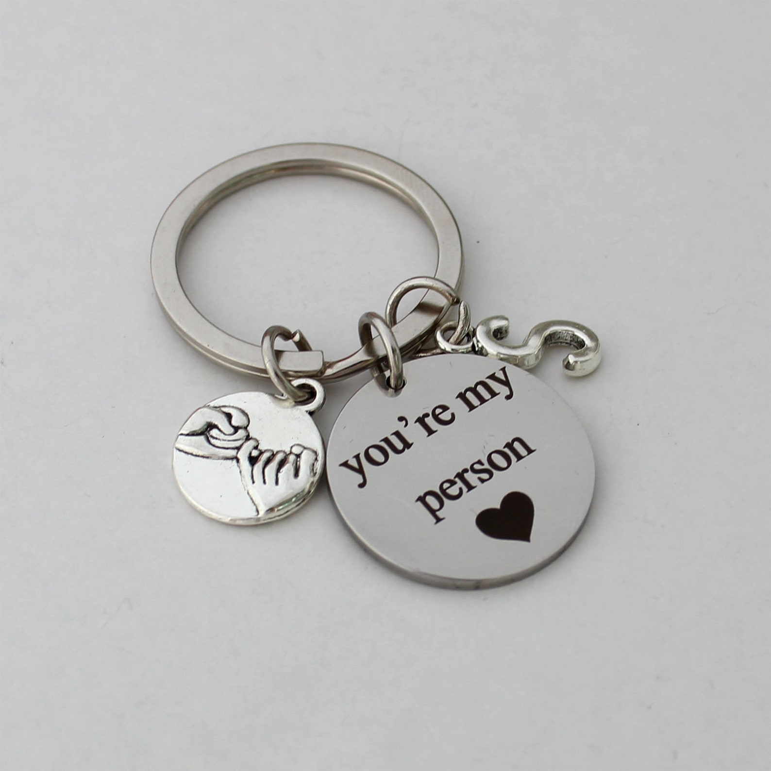 Initial KeychainPinky Promise You're my person Keychain | Etsy