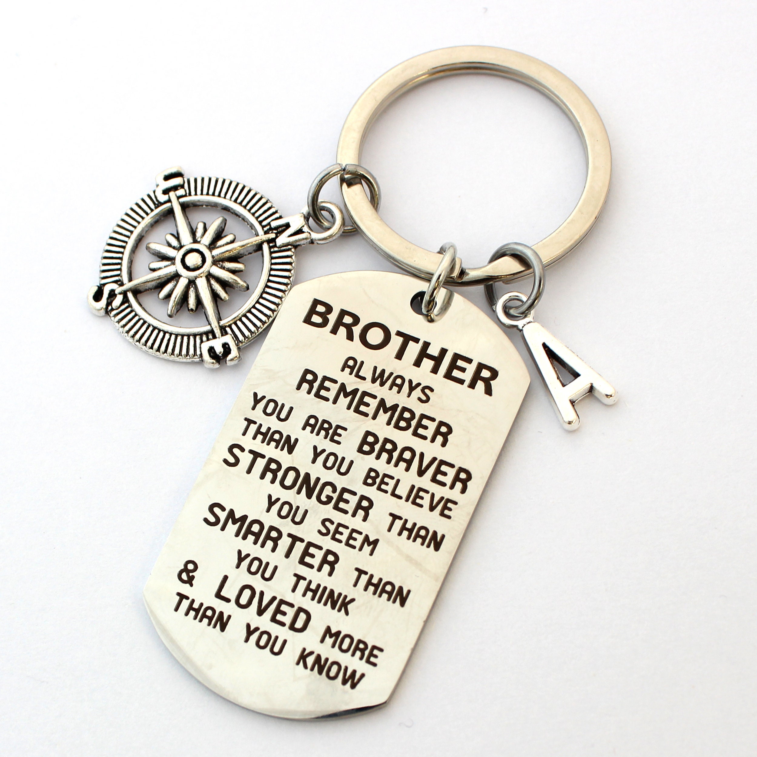Keychain for brotherbest brother compass keyring | Etsy