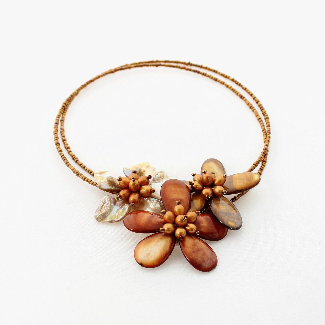 Baroque Shell Flower Necklace Choker Necklace Bib Necklace - Etsy