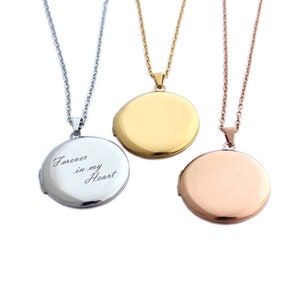 Custom Engraved Lockets Necklace With Photo-personalized Locket ...