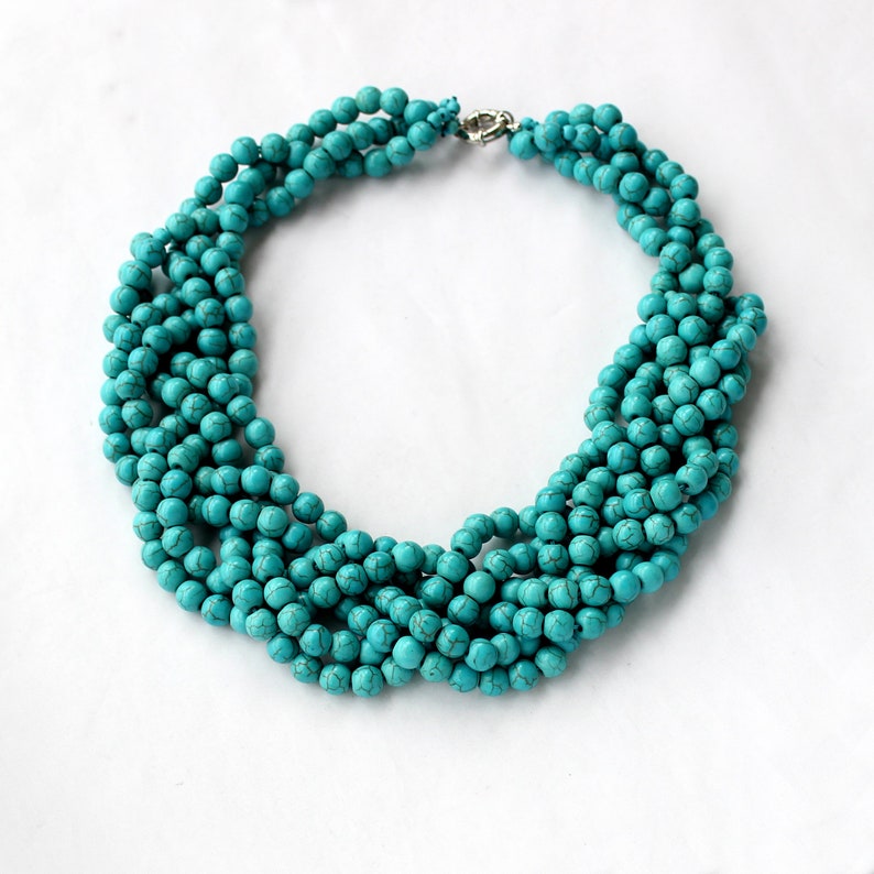 Handmade Turquoise Bead Necklace Turquoise Necklace Gift for - Etsy