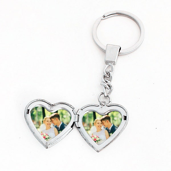 Heart Locket Picture Keychain - Etsy