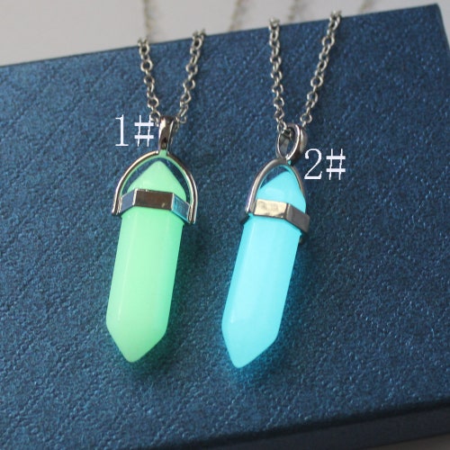 Glow in the Dark Necklace / Glowing Necklace / Crystal Point - Etsy