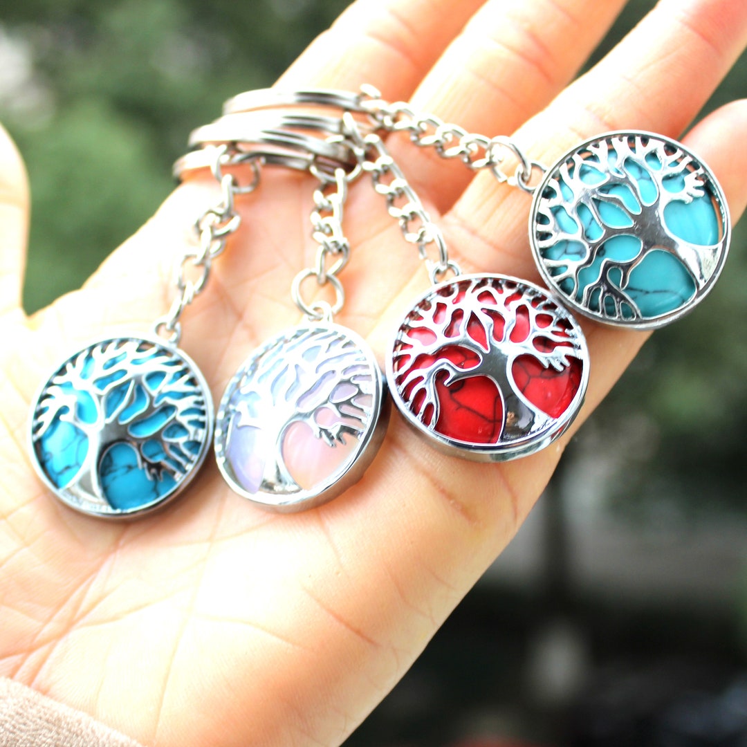 Family Tree Keychain Family Birthstone Keychain Tree of Life - Etsy