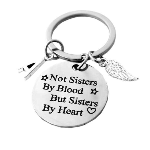 Not Sisters by Blood but Sisters by Heart Key Chain - Etsy